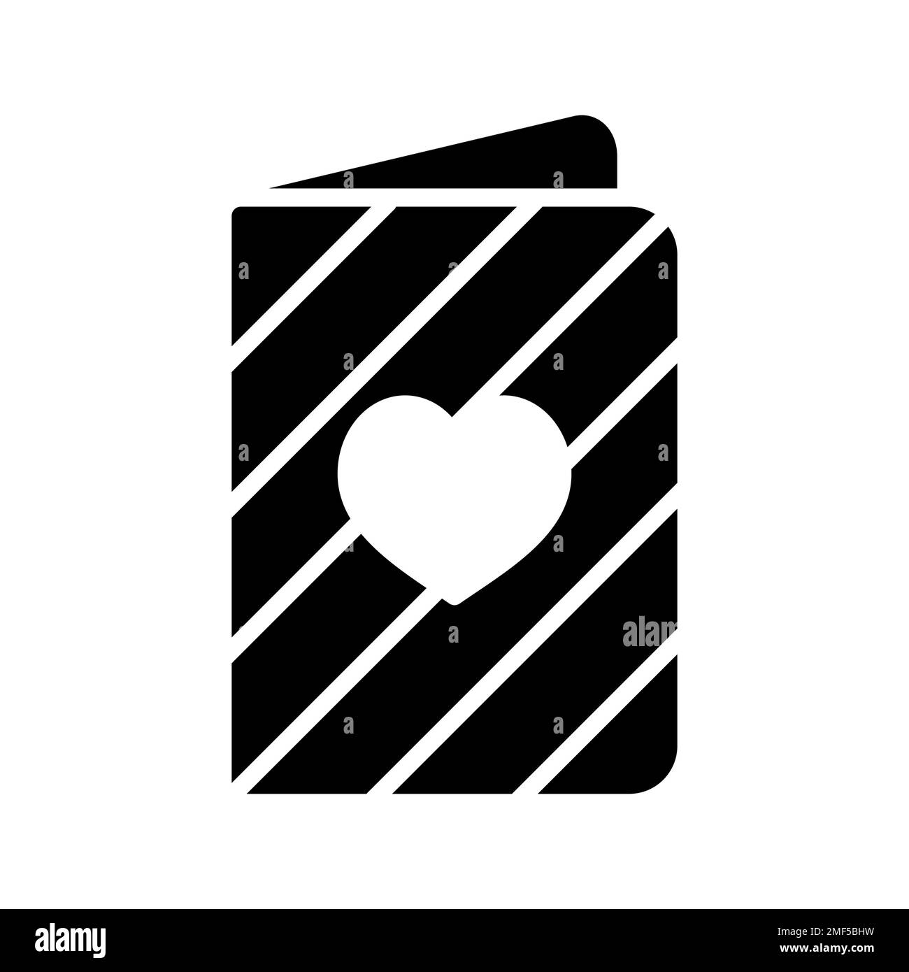 Greeting card with heart glyph icon. Valentine day symbol. Vector ...