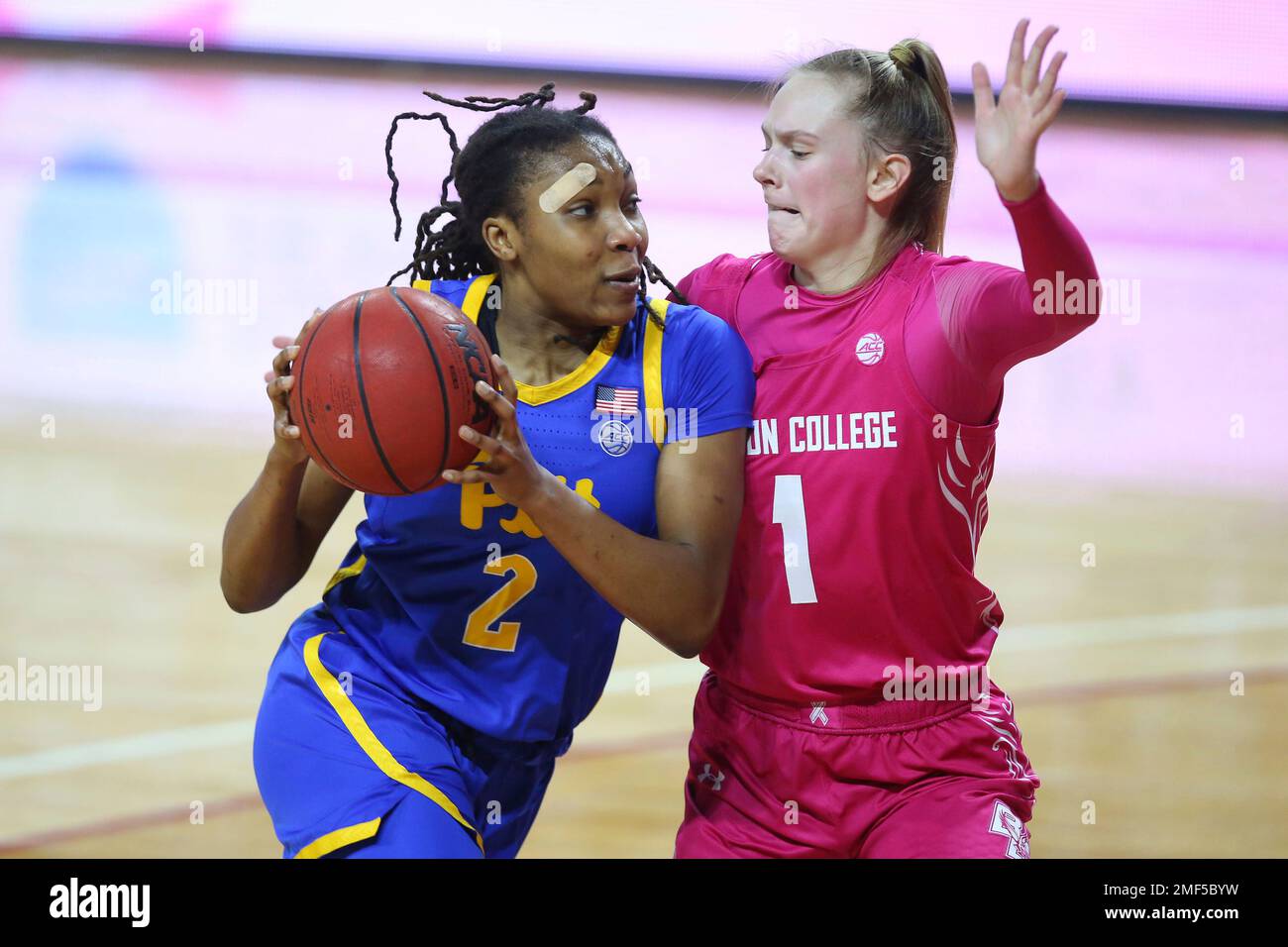 Boston College's Cameron Swartz (1) defends Pittsburgh's Liatu King (2 ...