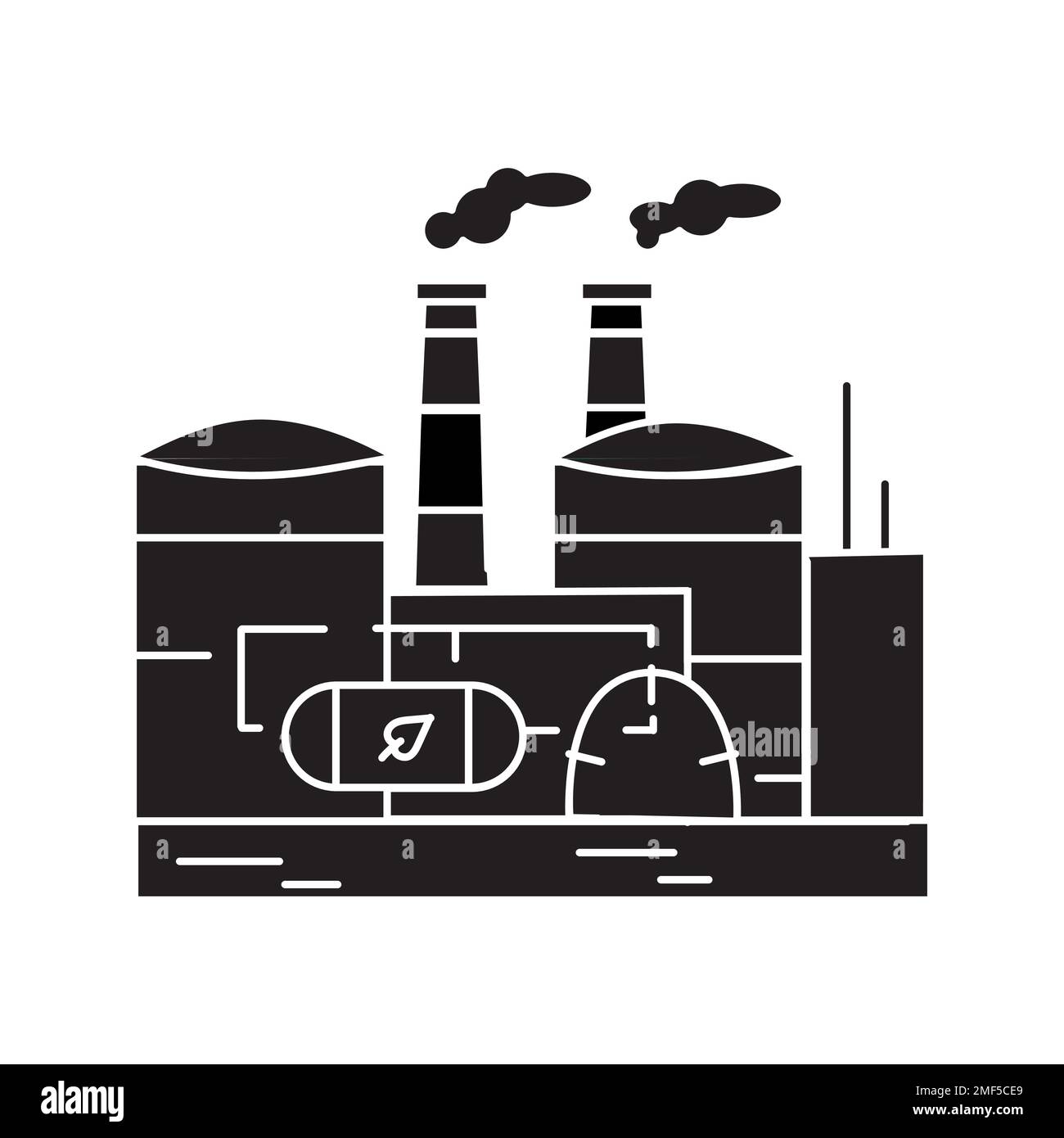 Biomass plant color line icon. Renewable energy sources. Pictogram for ...