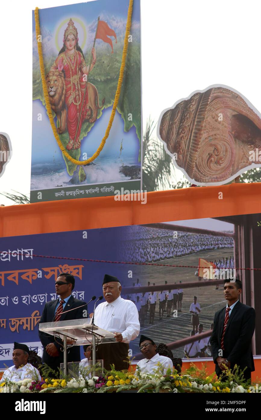 Kolkata, West Bengal, India. 23rd Jan, 2023. Rashtriya Swayamsevak ...