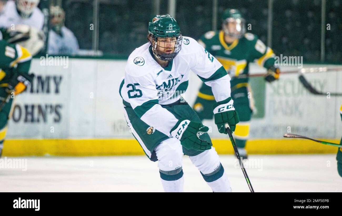 Bemidji State forward Alex Adams (25) skates against Northern Michigan ...