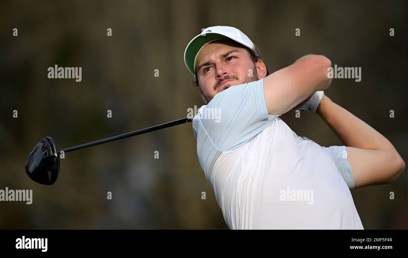 Mason Williams, of Georgia Southern, watches his tee shot on the third ...