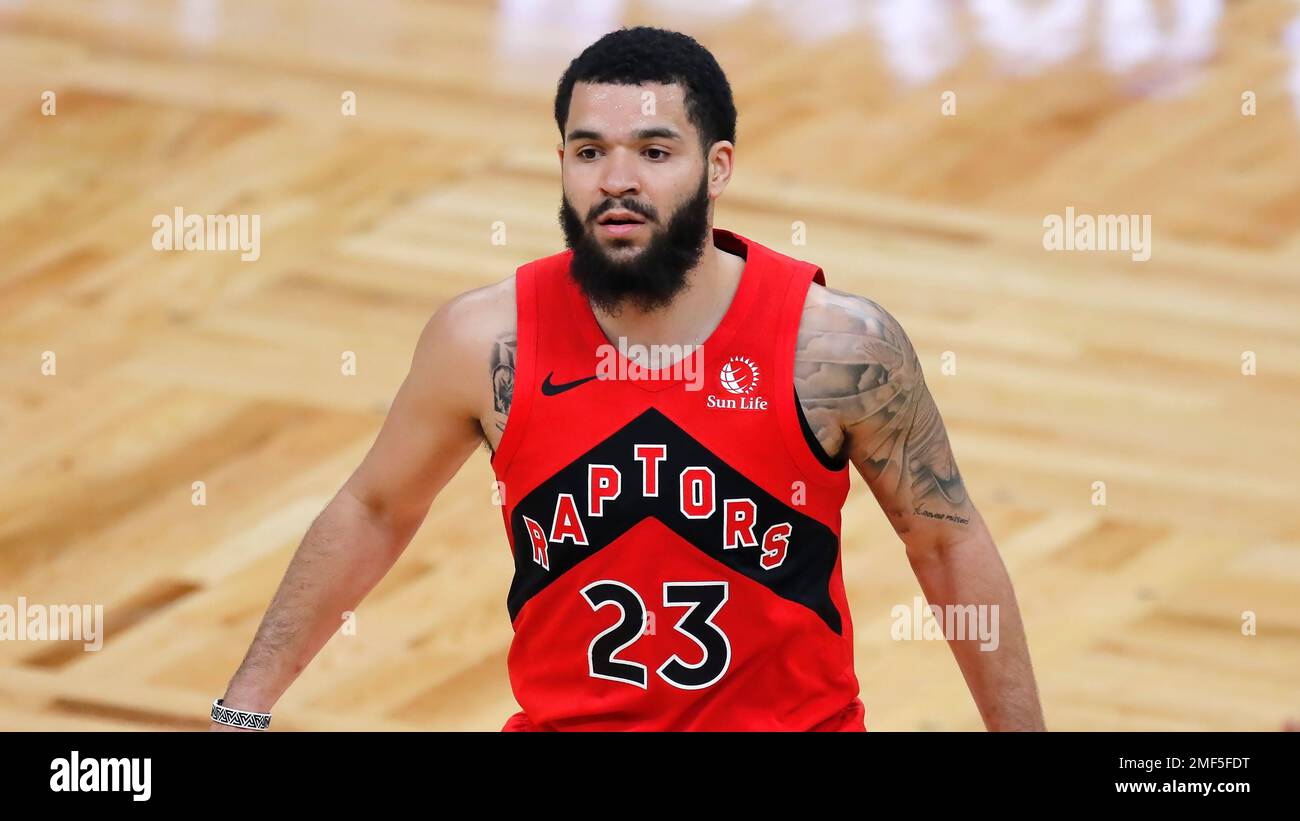 Toronto Raptors' Fred VanVleet plays against the Boston Celtics during ...
