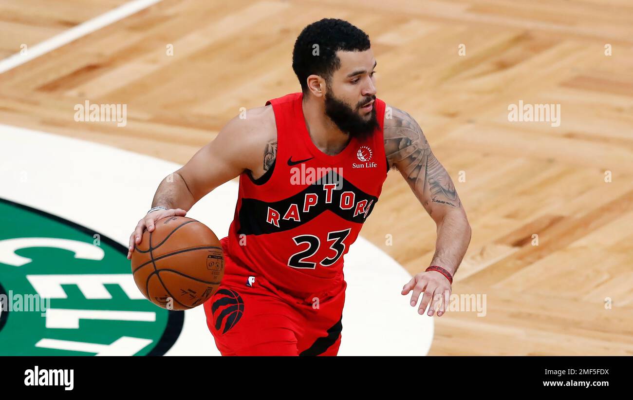 Toronto Raptors' Fred VanVleet plays against the Boston Celtics during ...
