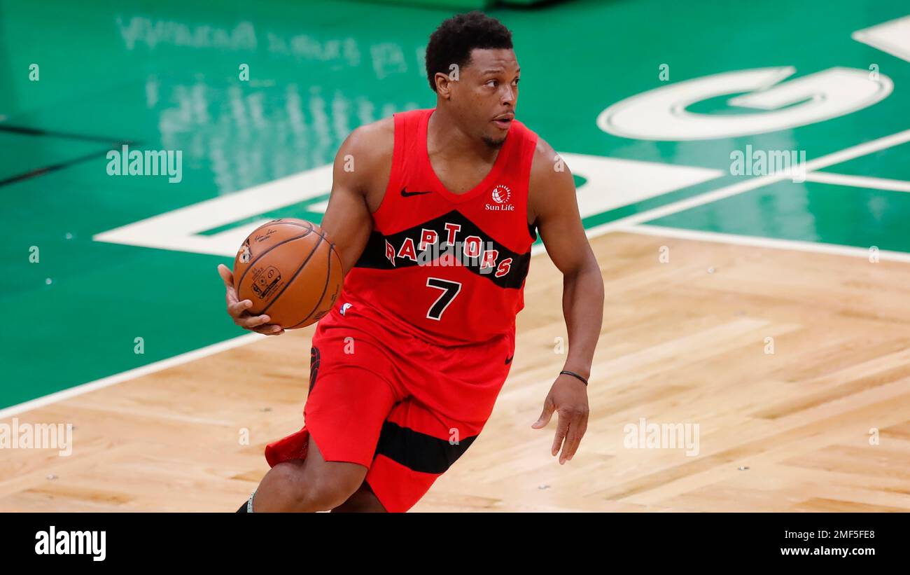 Toronto Raptors' Kyle Lowry plays against the Boston Celtics during the ...