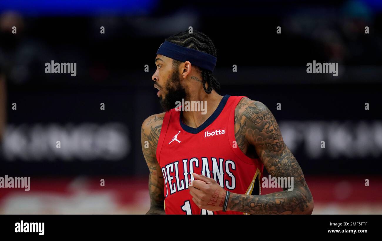 New Orleans Pelicans forward Brandon Ingram plays during the first half ...