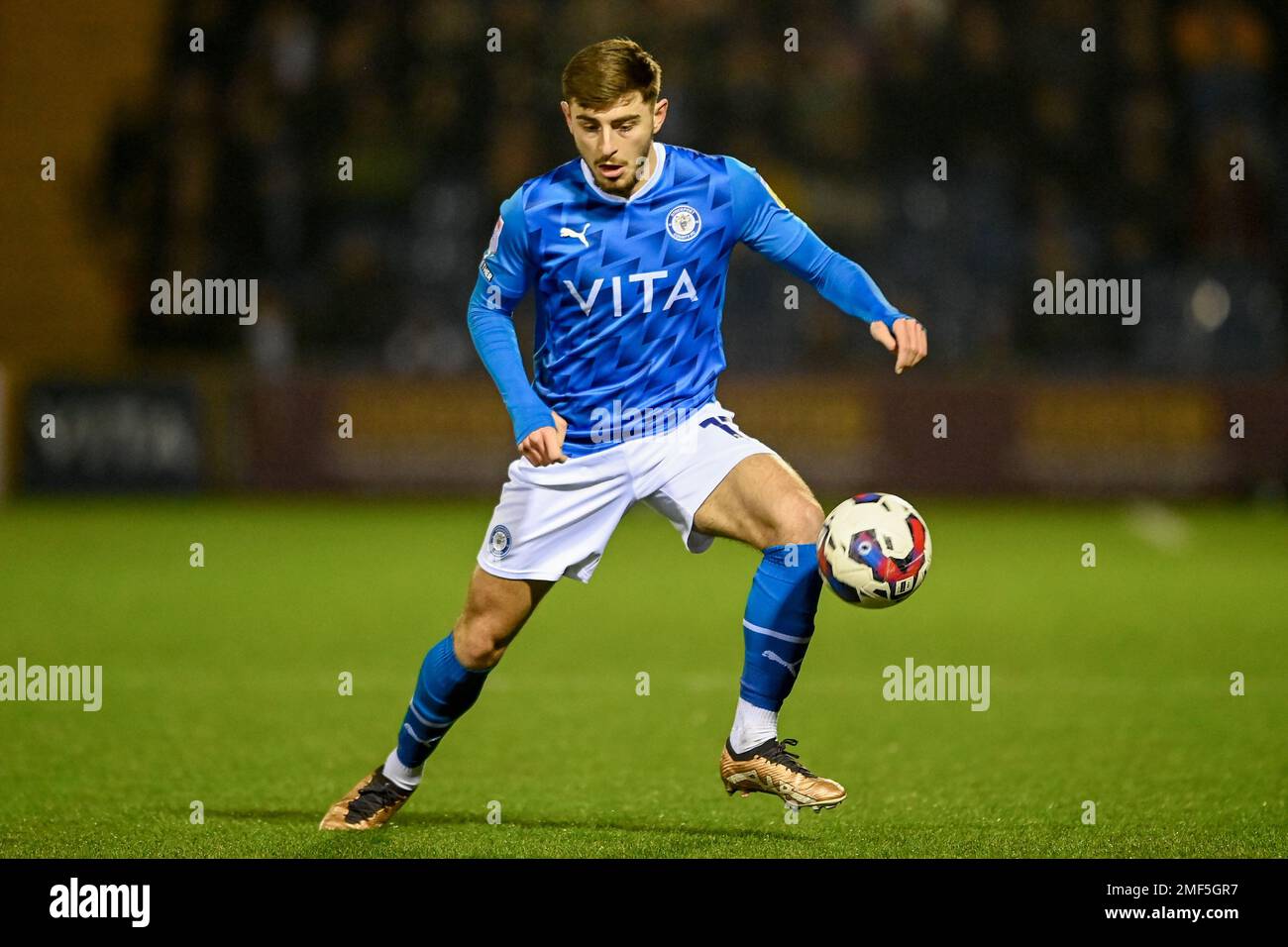 Ryan Rydel #17 of Stockport County with the ball during the Sky Bet ...