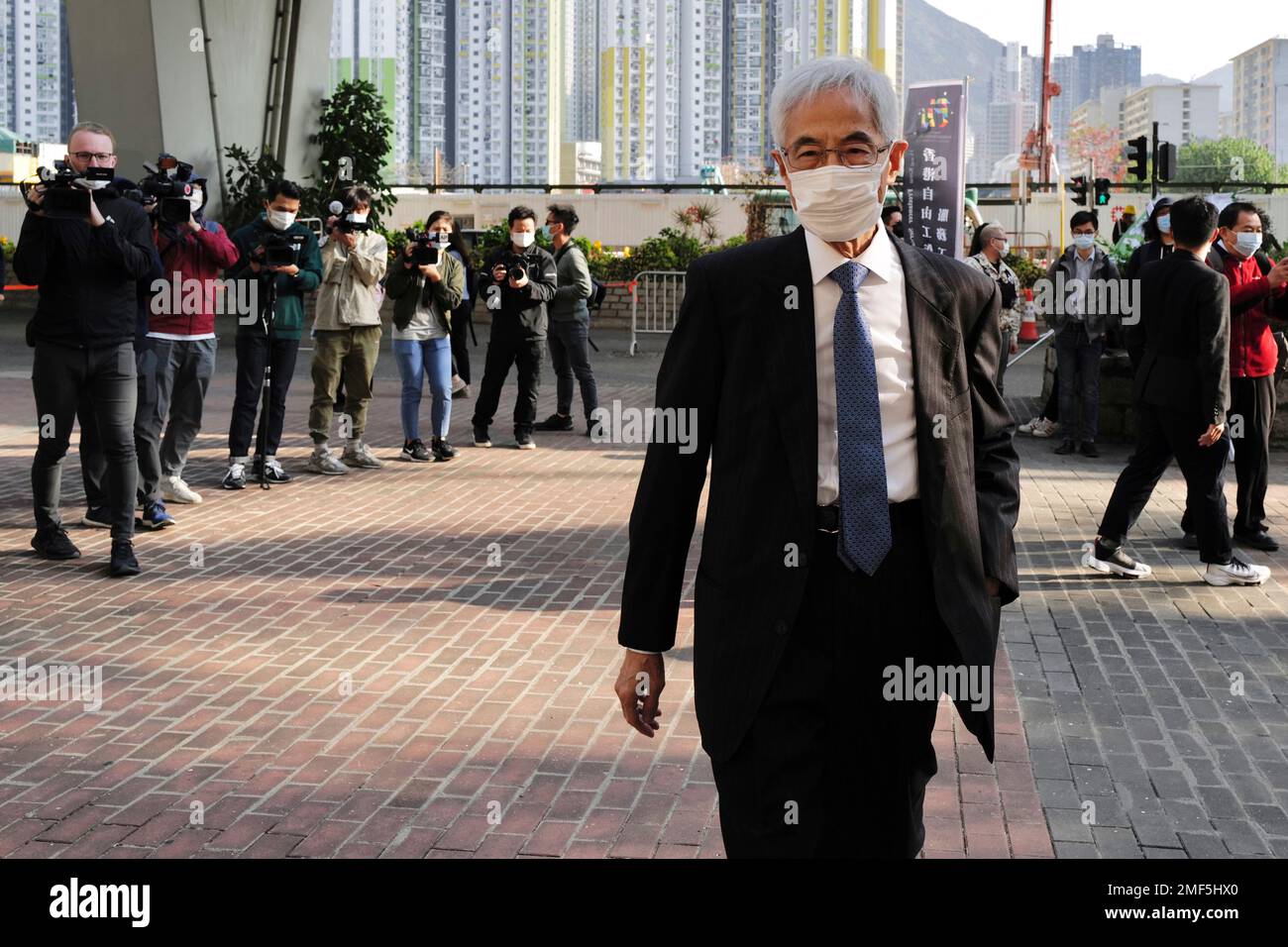 Pro-democracy lawmaker Martin Lee arrives at a court in Hong Kong ...