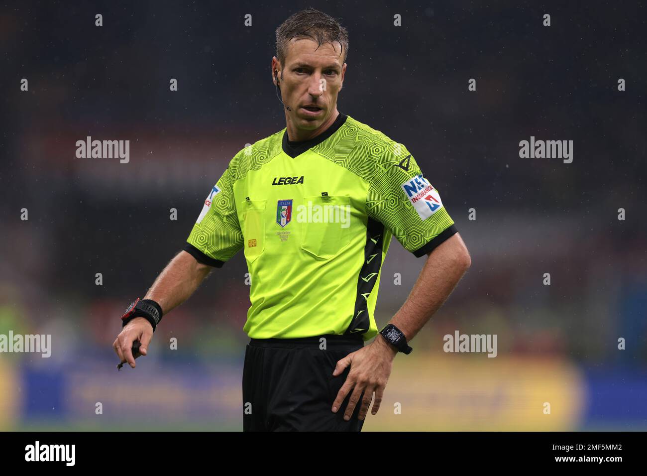 Milan, Italy, 8th January 2023. The Referee Davide Massa looks on ...
