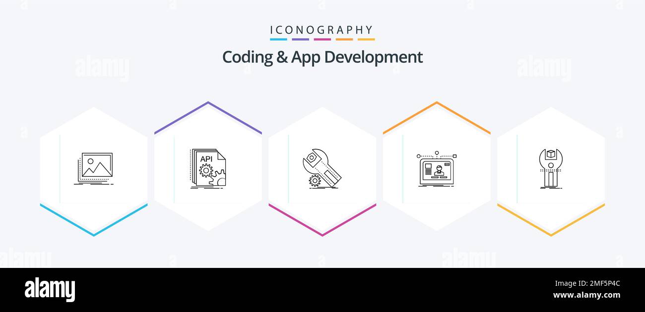 Coding And App Development 25 Line icon pack including user. interface. developer. service ...