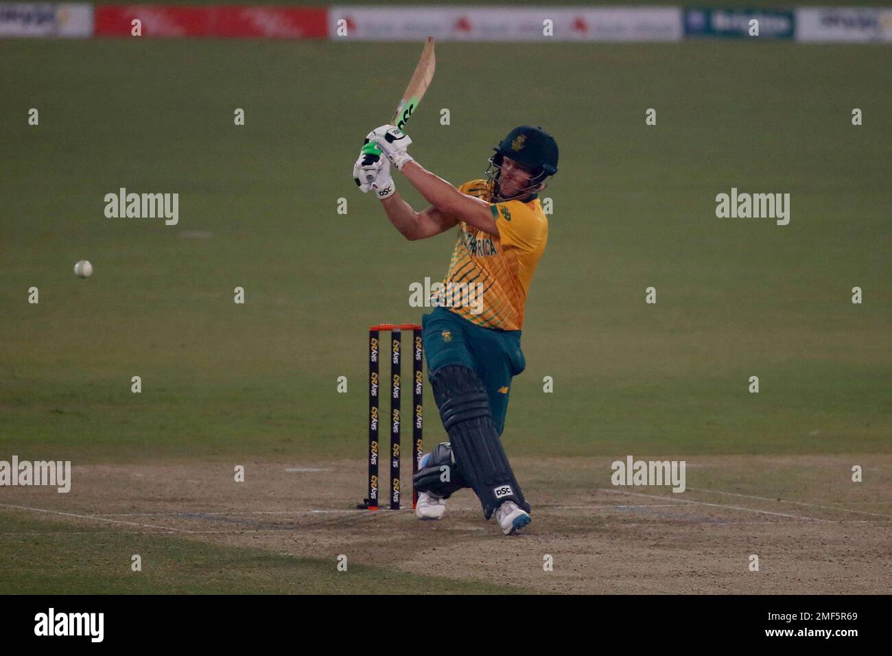 South Africa's David Miller plays a shot for boundary during the 3rd ...