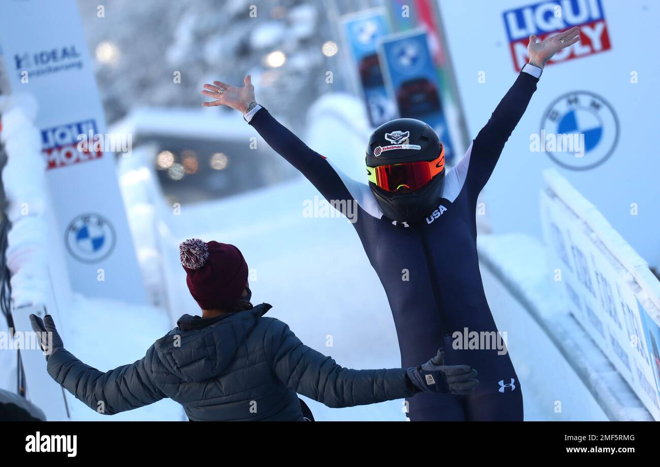 Bobsleigh pilot Kaillie Humphries of the United States reacts at the ...