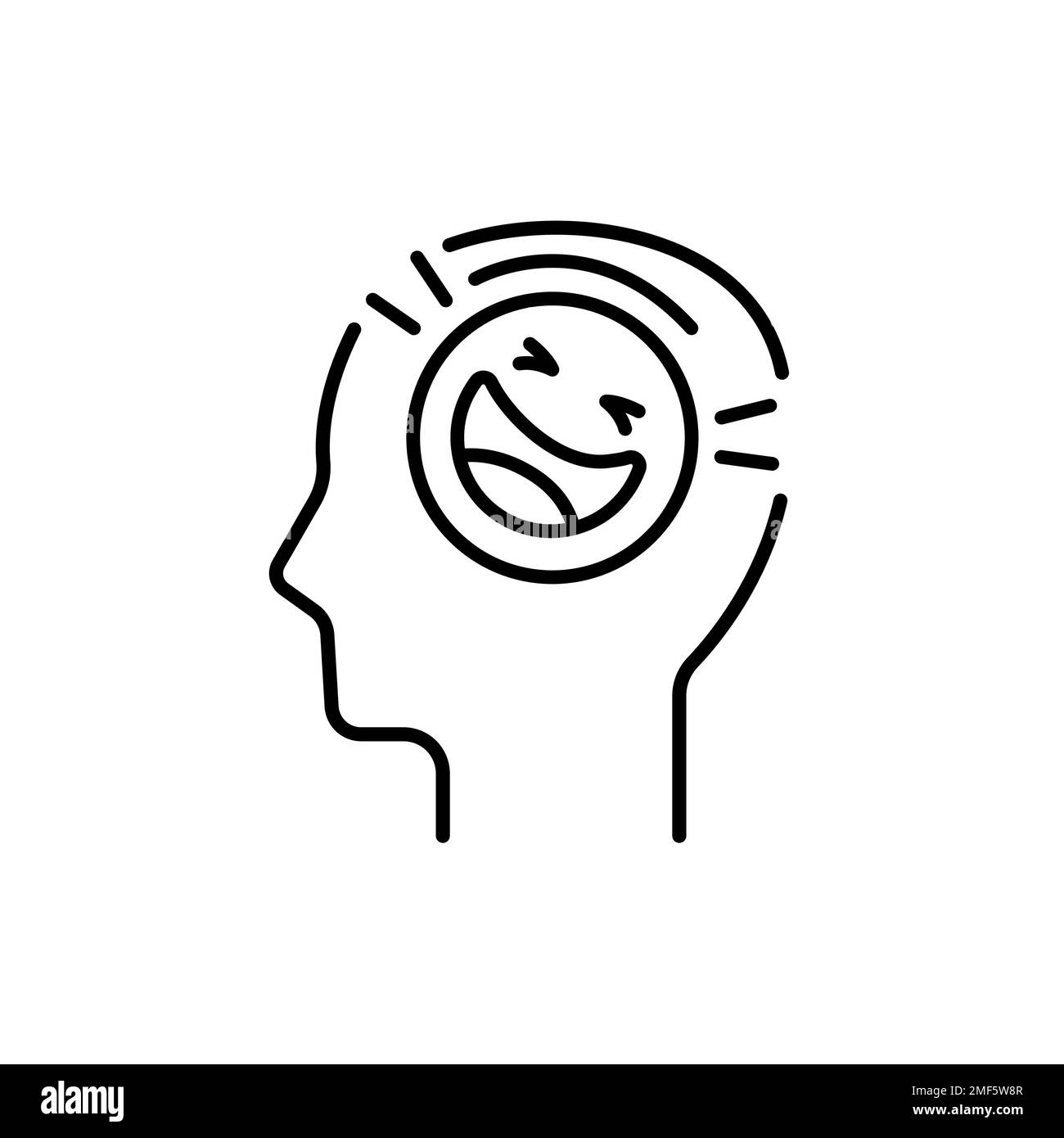 Humor sense color line icon. Human behavior. Emotions of person Stock ...