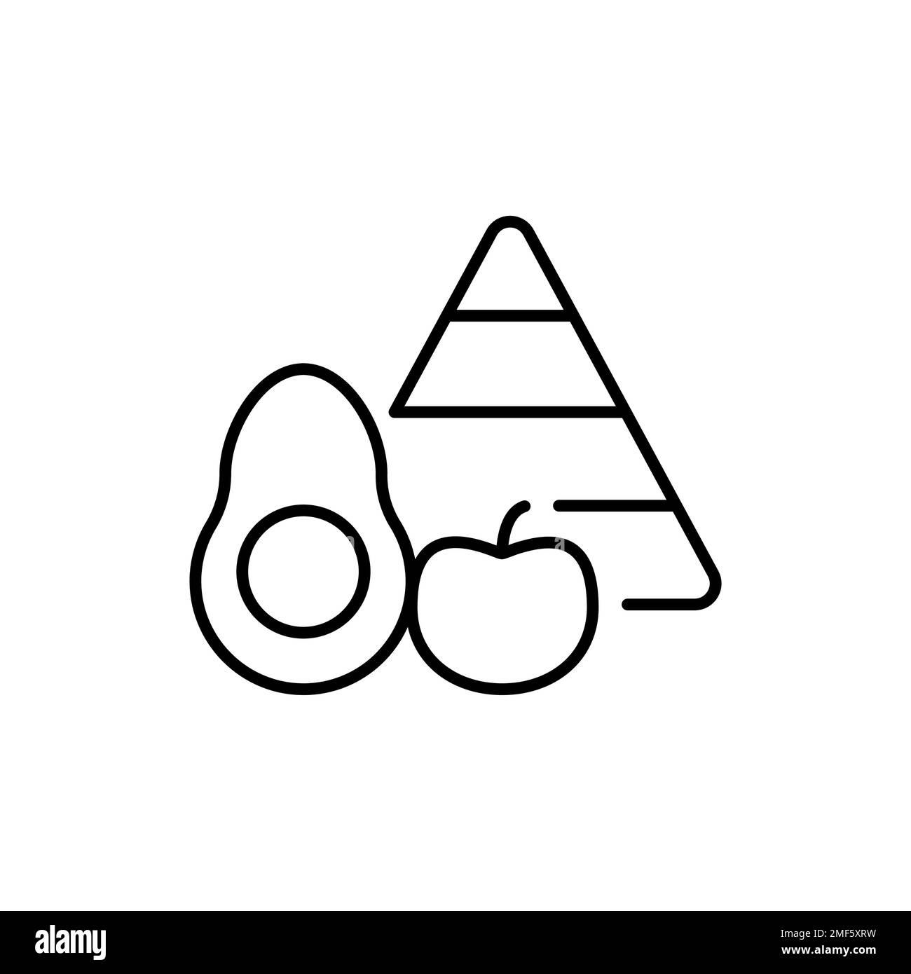 Balanced nutrition color line icon. Healthy food. Mental health Stock ...