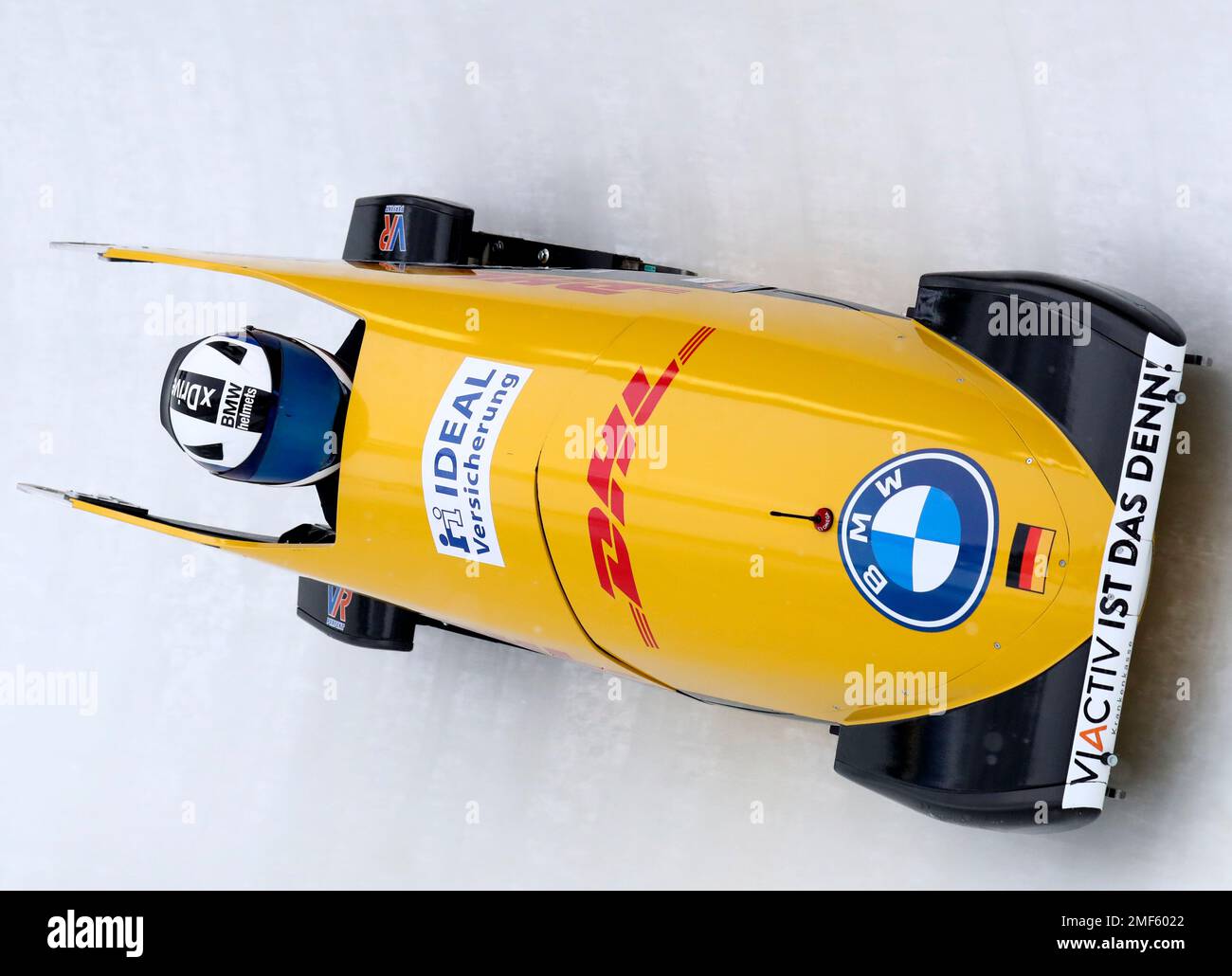 Germany's bobsleigh pilot Kim Kalicki speeds down the track during the ...