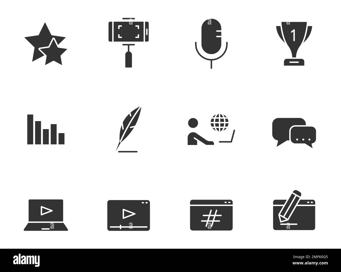 blog silhouette vector icons isolated on white Stock Vector Image & Art ...