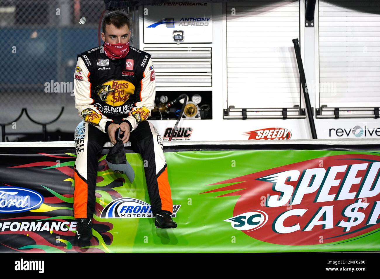 Ty Dillon sit on the pit road wall before the first of two qualifying ...