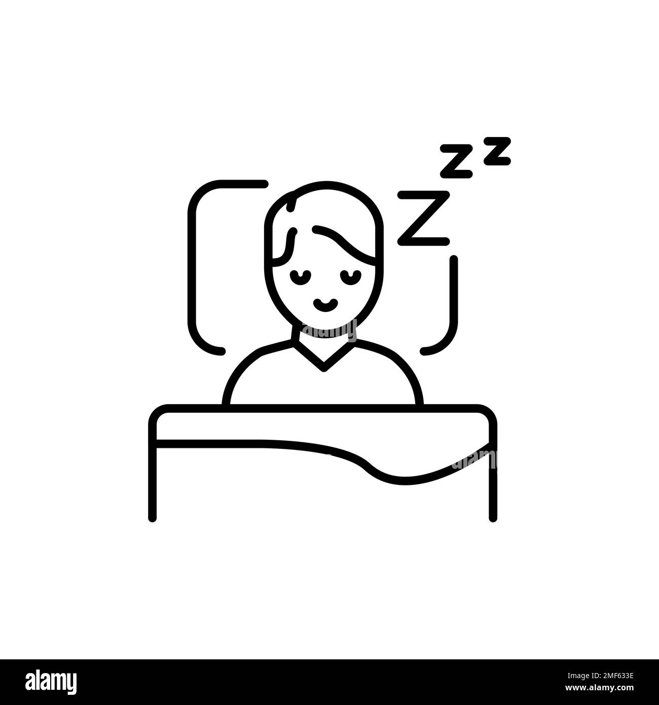 Sleeping person color line icon. Mental health. Healthy lifestyle. Good ...