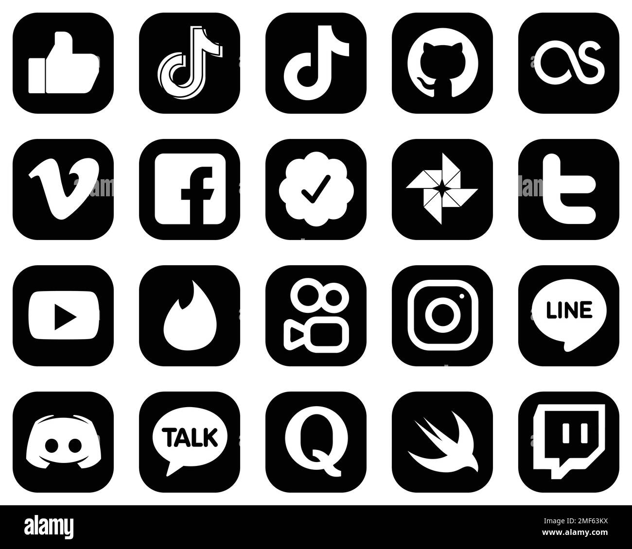 Facebook Twitter Instagram Icons Black Background