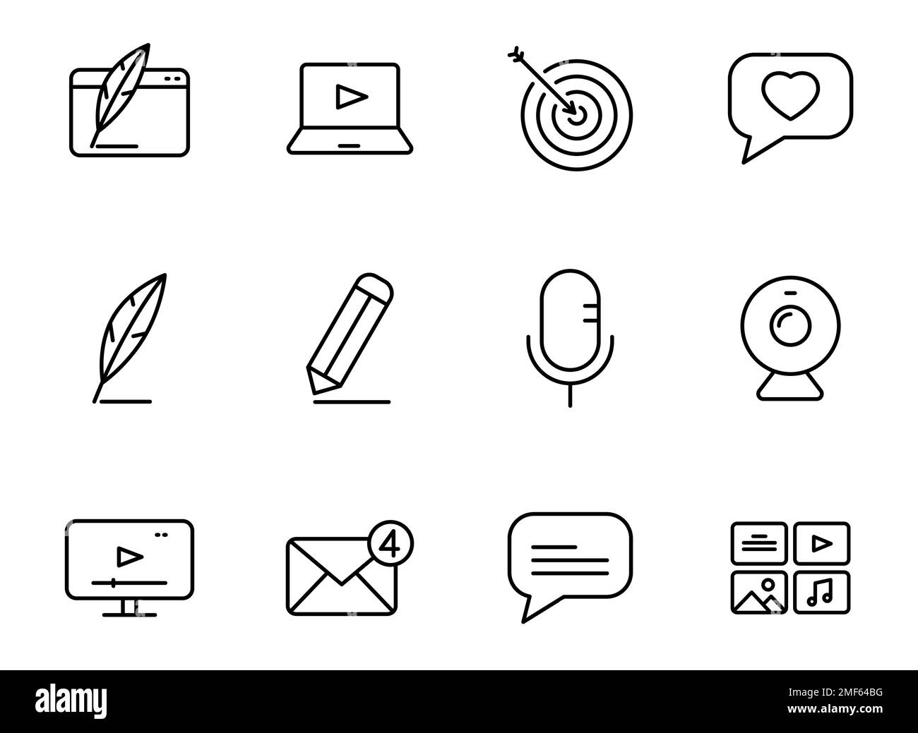 blog linear vector icons isolated on white Stock Vector Image & Art - Alamy