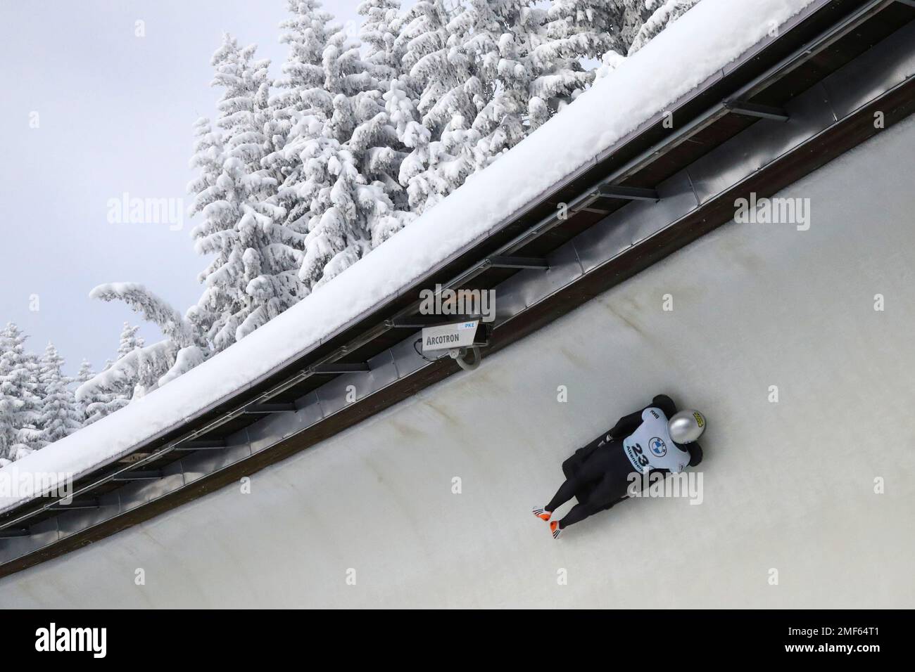 Russia's Alina Tararychenkova speeds down the track during the women's ...