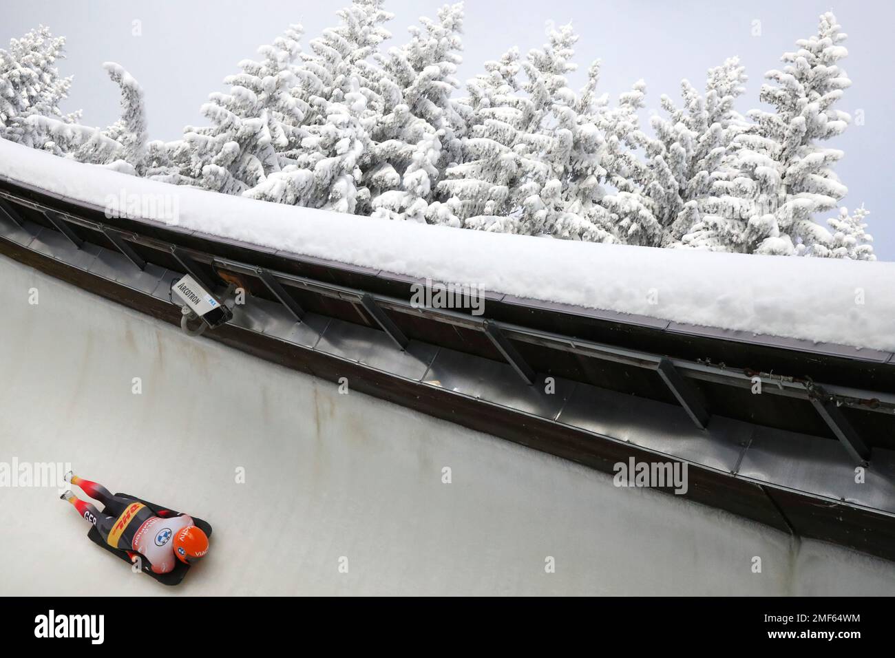 Germany's Tina Hermann speeds down the track during the women's ...