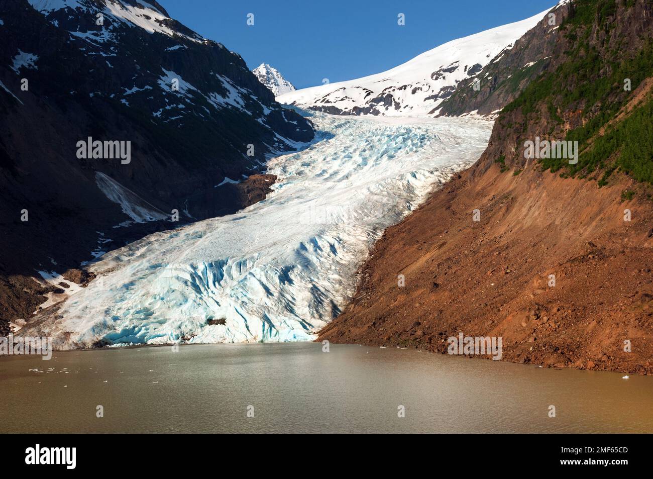 Close up of Bear Glacier and Strohn lake in Boundary Ranges along ...