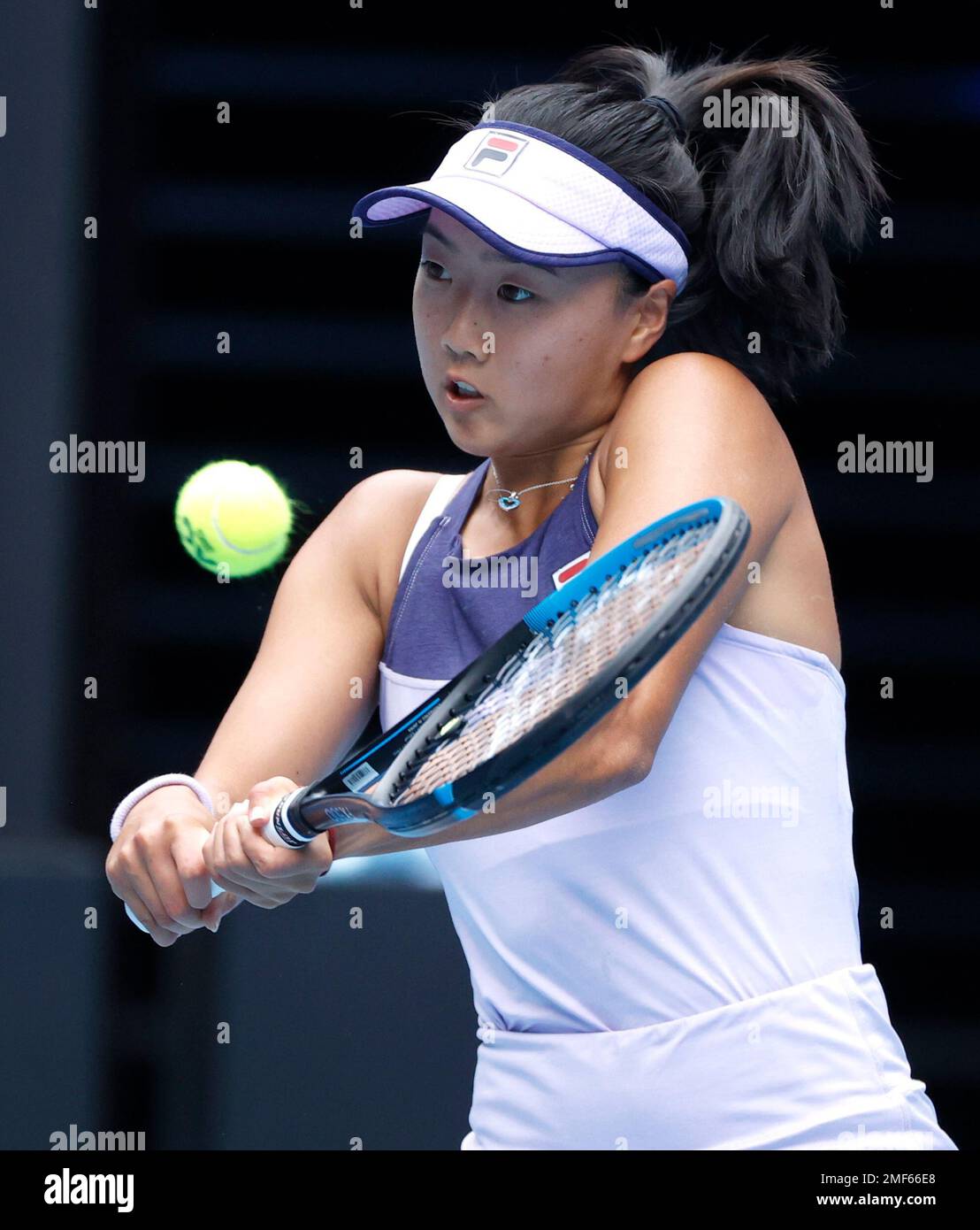 United States' Ann Li makes a backhand return to Aryna Sabalenka of ...