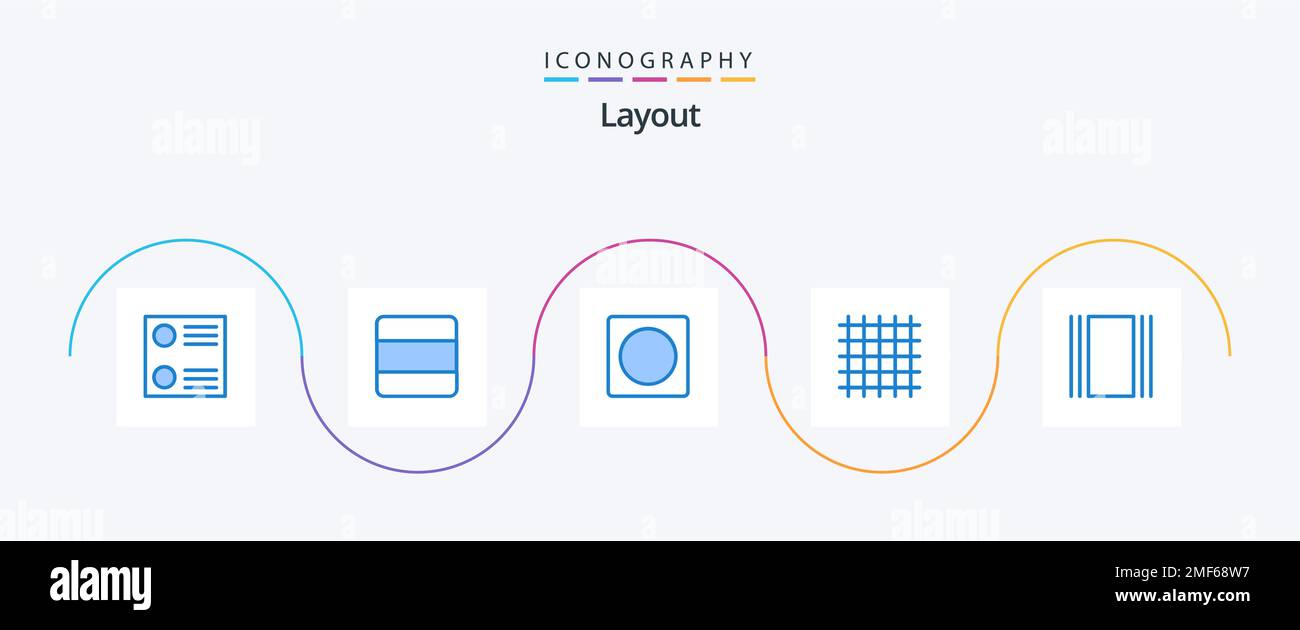 Layout Blue 5 Icon Pack Including layout. flow. layout. cover. line ...