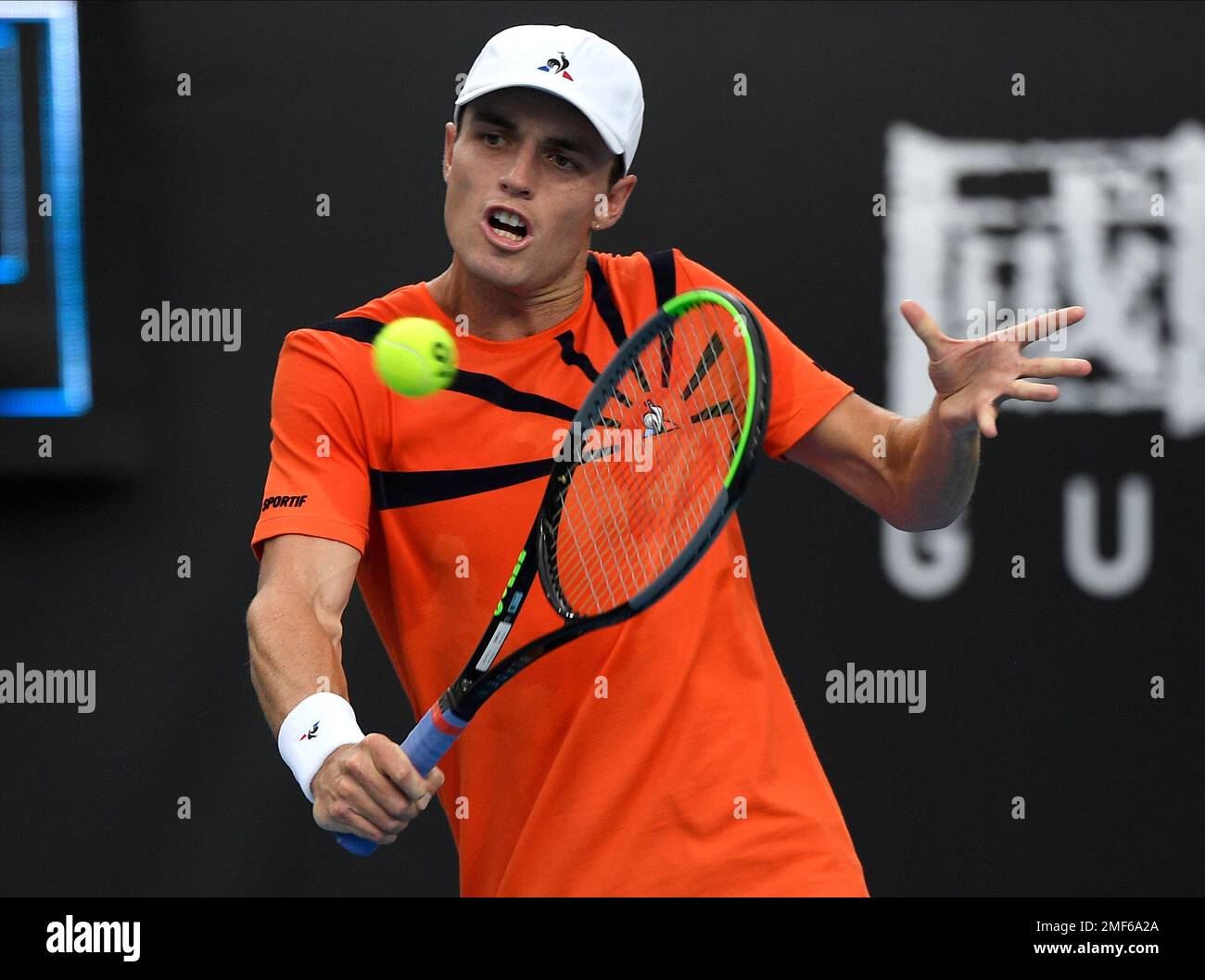 Australia's Christopher O'Connell makes a backhand return to Moldova's ...