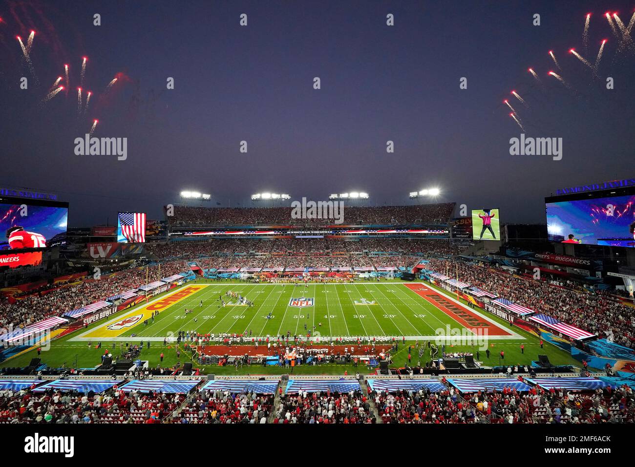 An overall general interior view as fireworks are loosed during pre ...