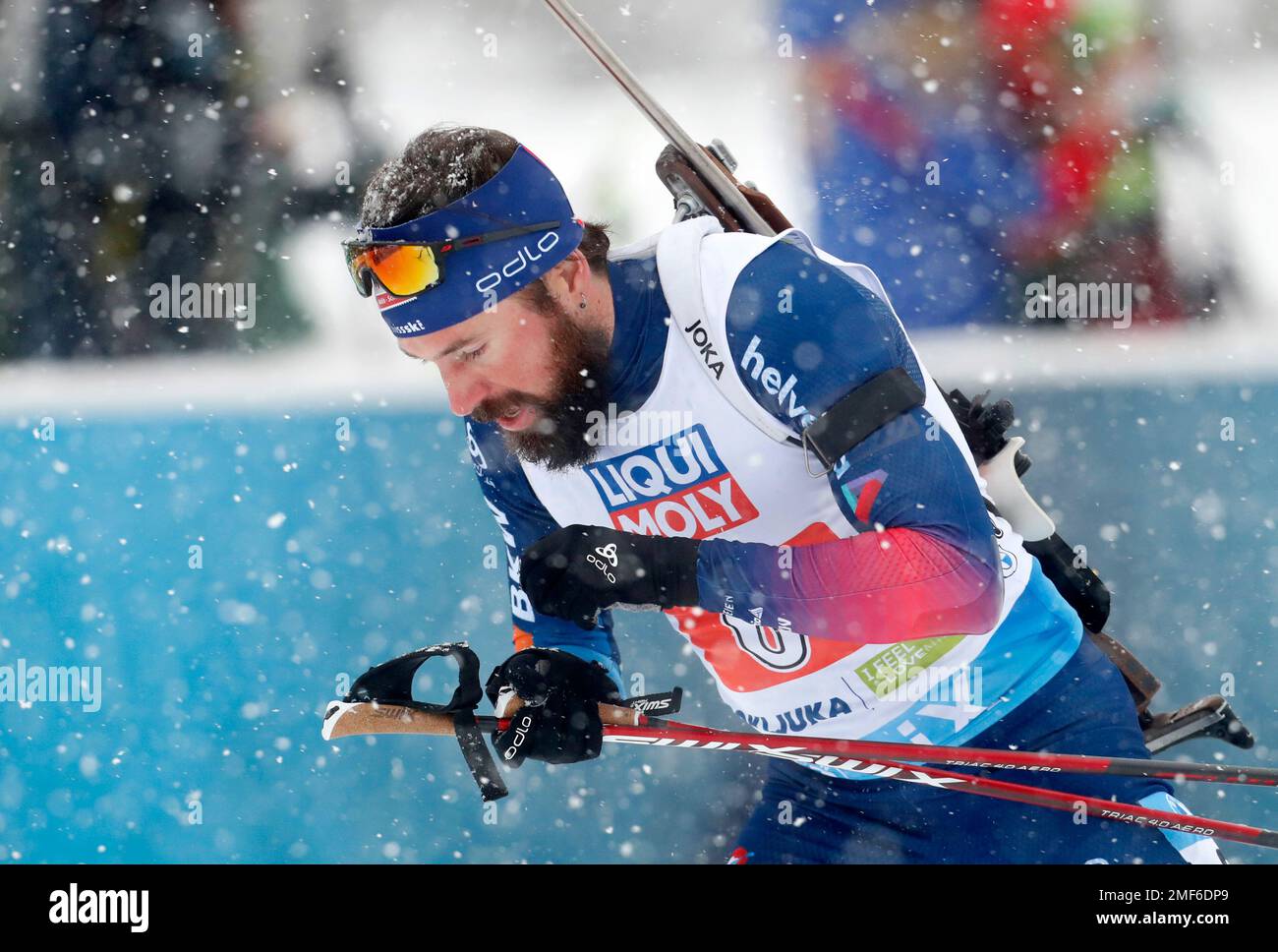 Switzerland's Benjamin Weger competes during the mixed 4x7.5 km relay ...