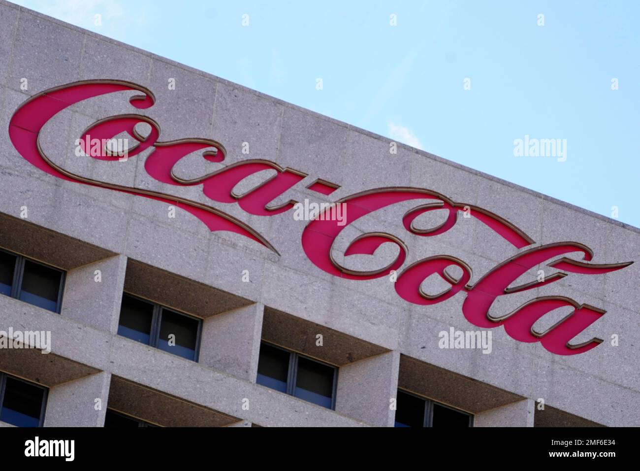 Coca-Cola signage is shown on Coca Cola headquarters Friday, Feb. 5 ...