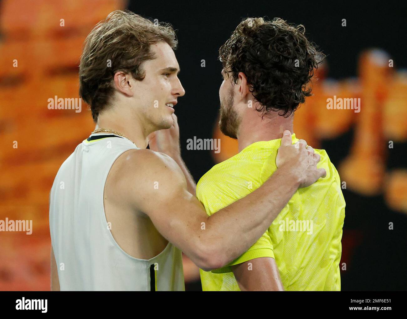 Germany's Alexander Zverev, left, is congratulated by United States ...