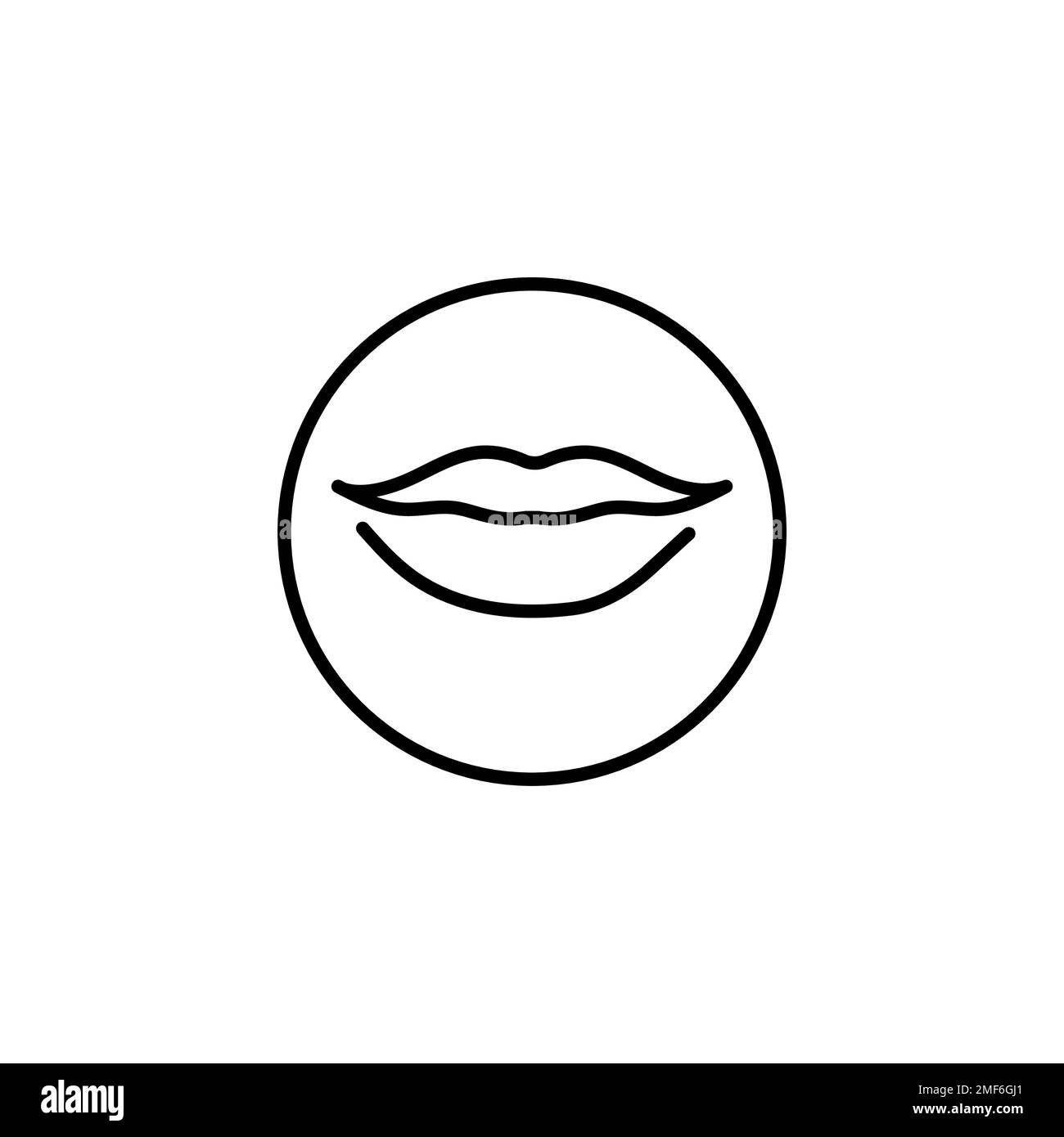 Lips color line icon. Sense of taste. Human organ Stock Vector Image ...