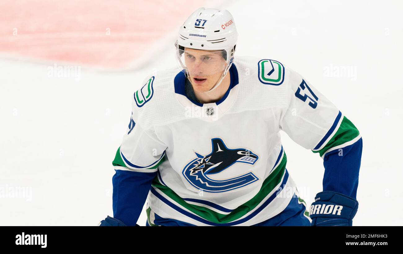 Vancouver Canucks defenseman Tyler Myers(57) during an NHL hockey game ...