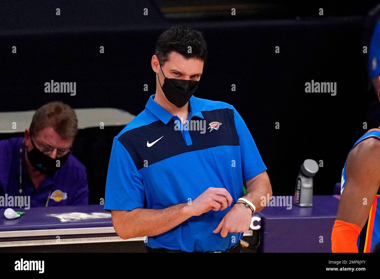 Oklahoma City Thunder head coach Mark Daigneault watches during the ...