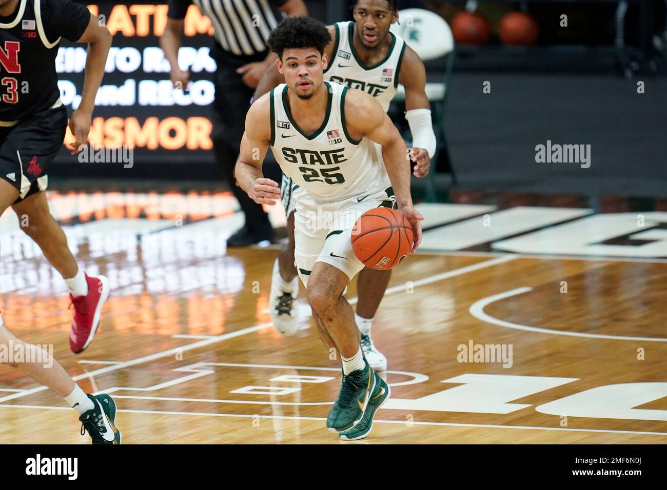Michigan State forward Malik Hall plays against Nebraska in the second ...