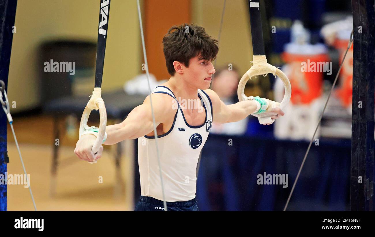 Penn State's Michael Jaroh performs during an NCAA gymnastics meet on ...