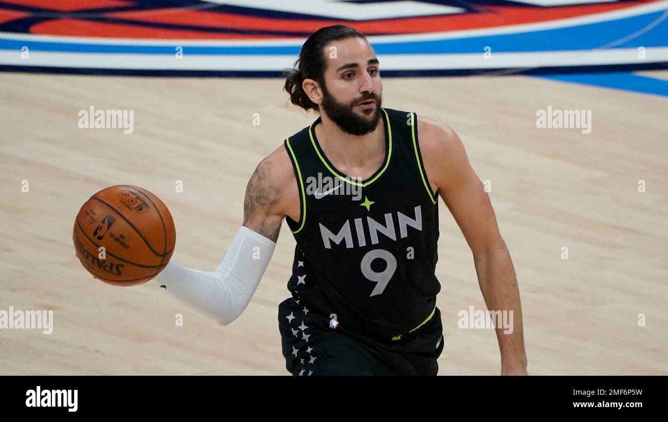 Minnesota Timberwolves guard Ricky Rubio (9) during an NBA basketball ...