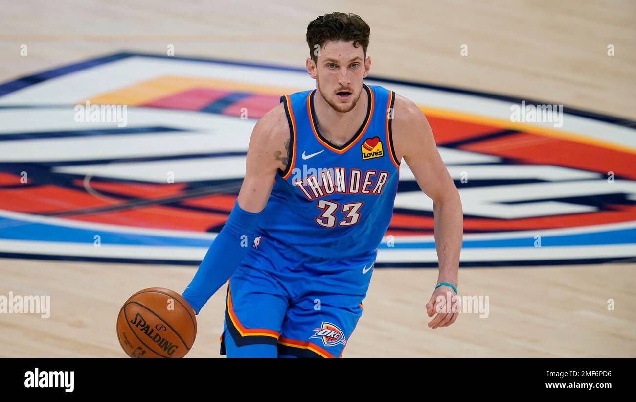 Oklahoma City Thunder center Mike Muscala (33) during an NBA basketball ...
