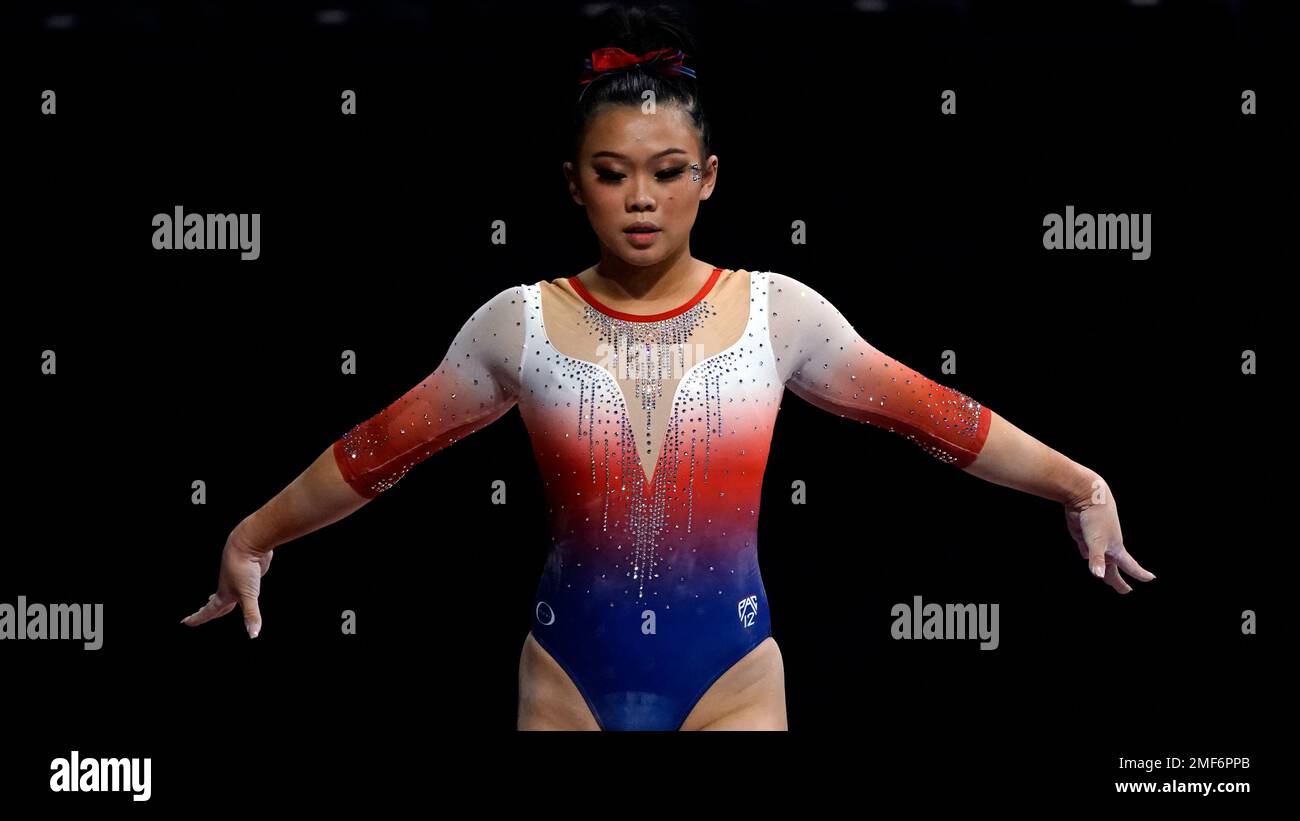 Arizona gymnast Elena Deets during an NCAA gymnastics meet on Saturday ...