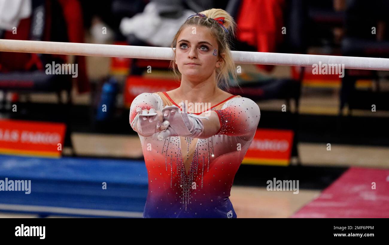 Arizona gymnast Bailey McCabe during an NCAA gymnastics meet on ...