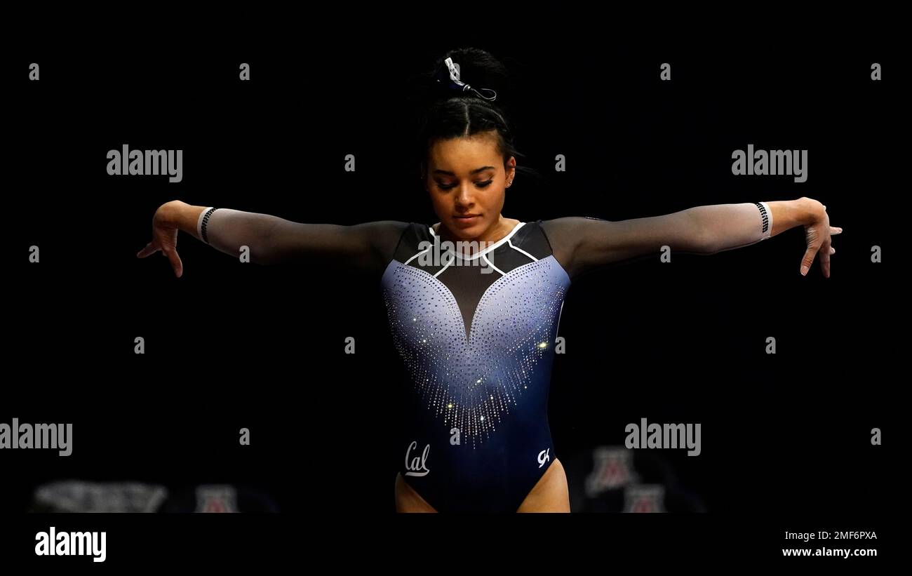 California gymnast Kyana George during an NCAA gymnastics meet on ...