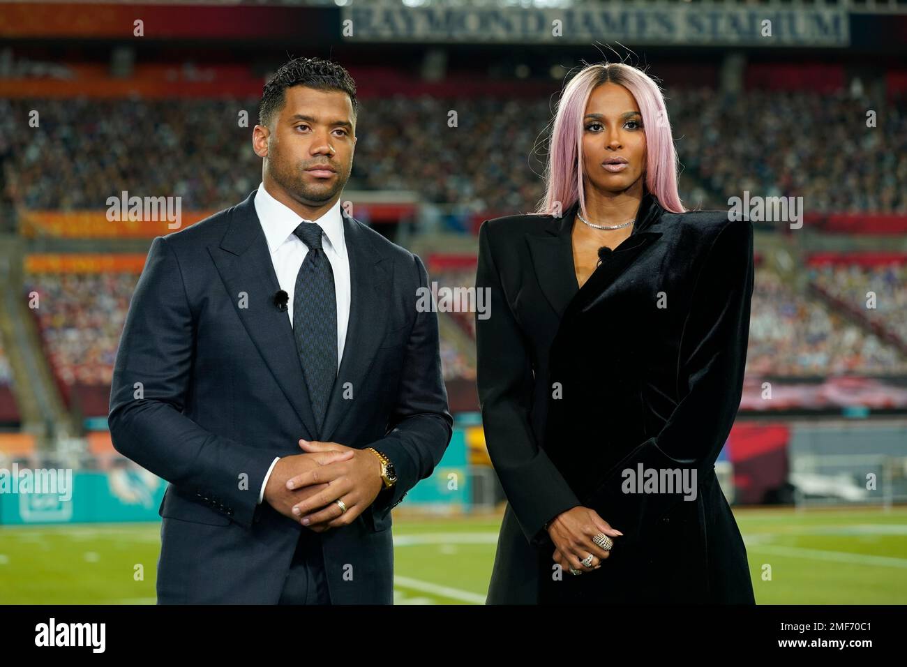 Seattle Seahawks quarterback Russell Wilson and his wife Ciara talk ...