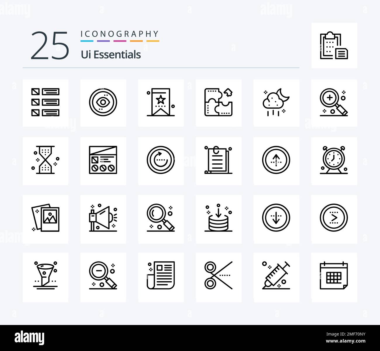 Ui Essentials 25 Line icon pack including component. app. ui. ui ...