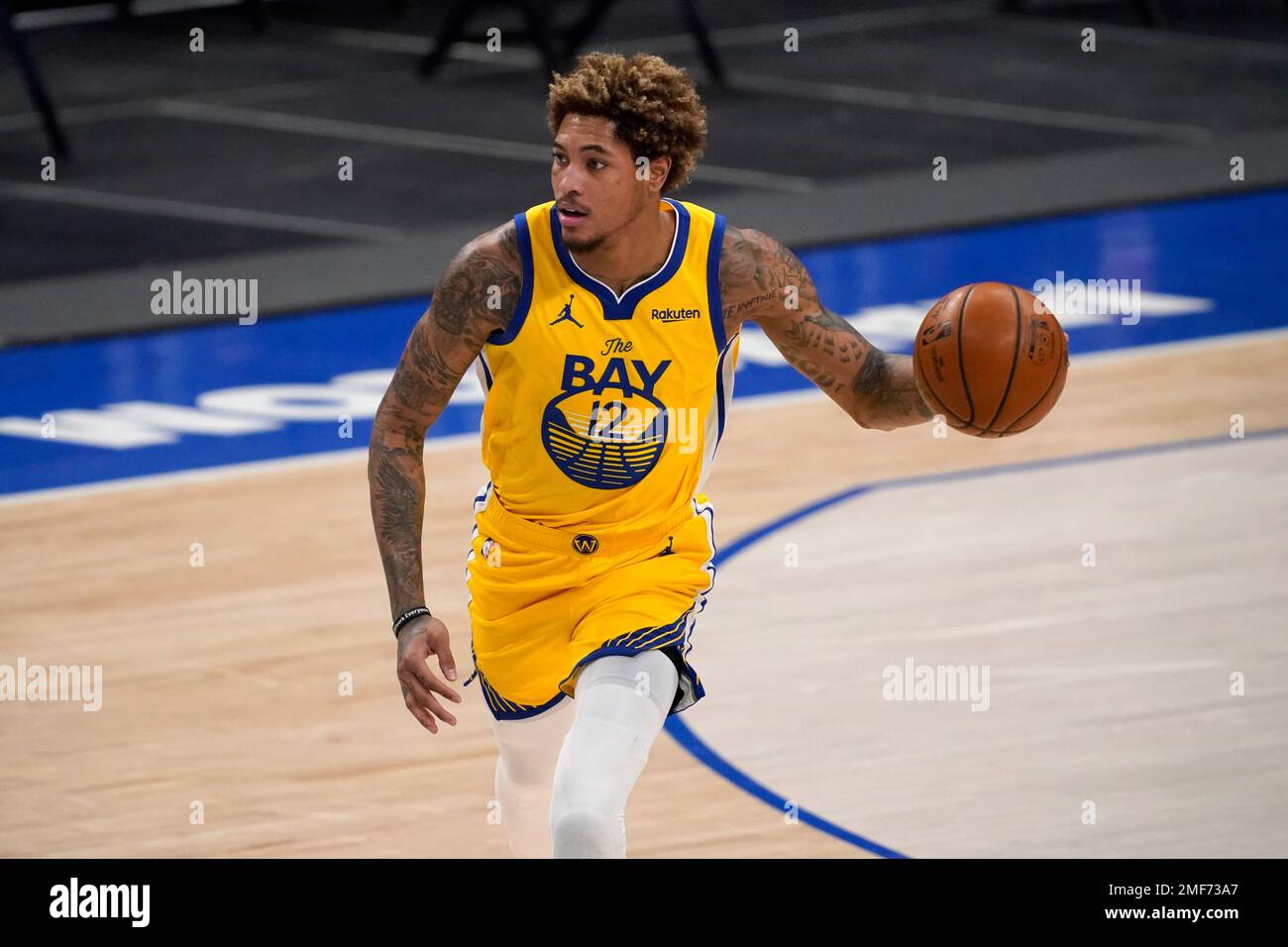 Golden State Warriors' Kelly Oubre Jr. advances the ball up court ...