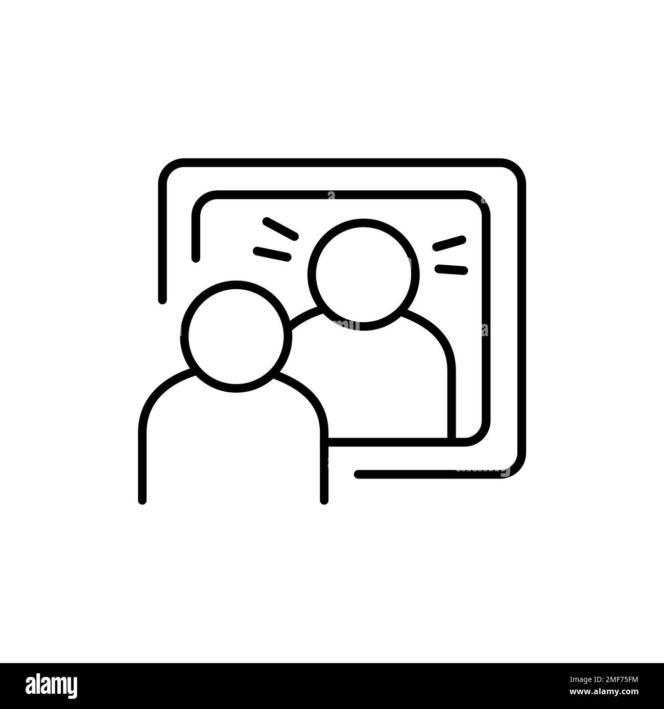 Self reflection color line icon. Human behavior. Self education Stock ...