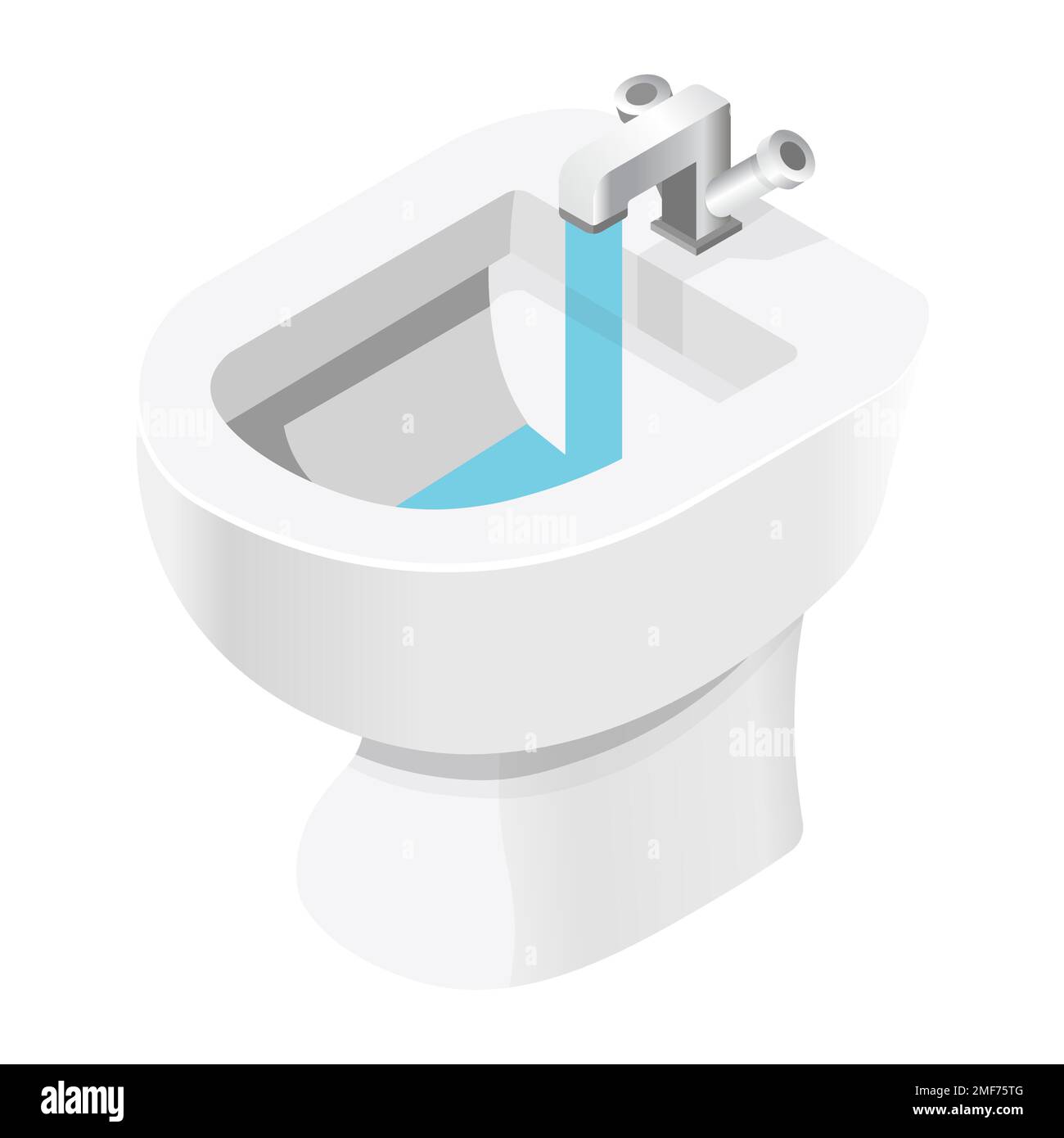 Bidet bathroom furniture with tab isolated ceramic object Stock Vector ...