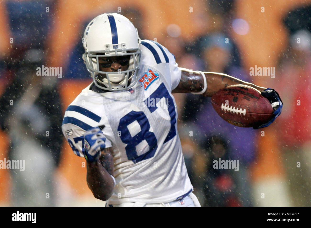 FILE - Indianapolis Colts wide receiver Reggie Wayne (87) celebrates ...